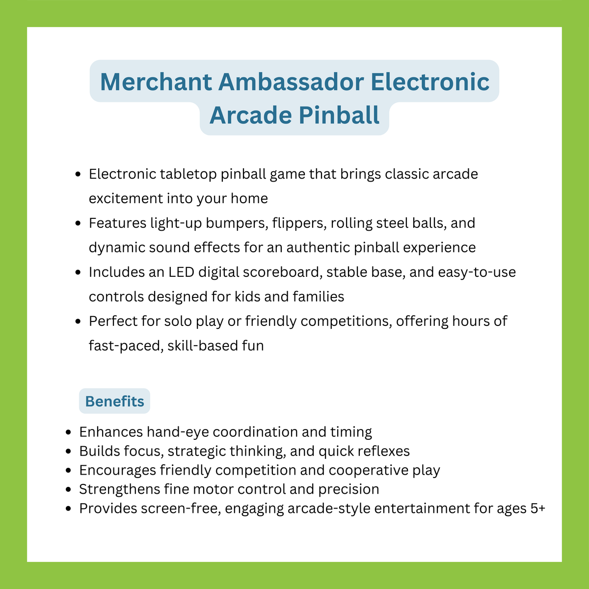 Merchant Ambassador Electronic Arcade Pinball – Ogalala World