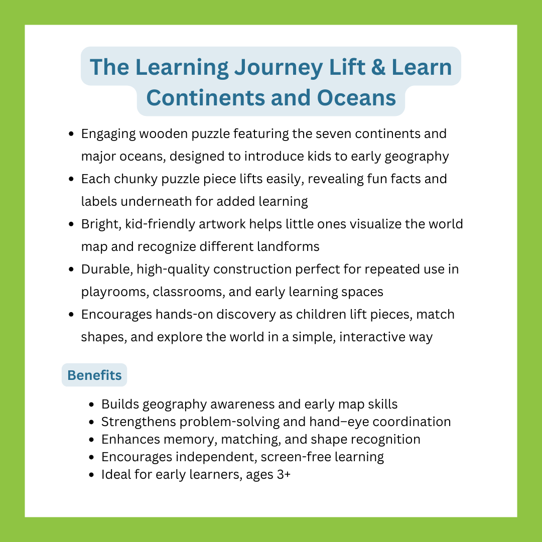 The Learning Journey Lift & Learn Continents & Oceans – Ogalala World